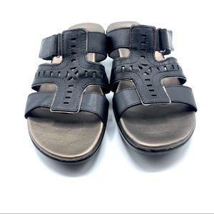 Clarks | Shoes | Clarks Bendable Black Leather Sandals | Poshmark